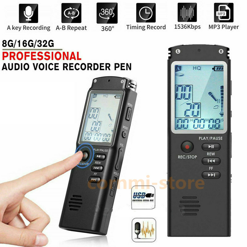 Digital Voice Activated Recorder Mini Spy Audio Recording Dictaphone ...