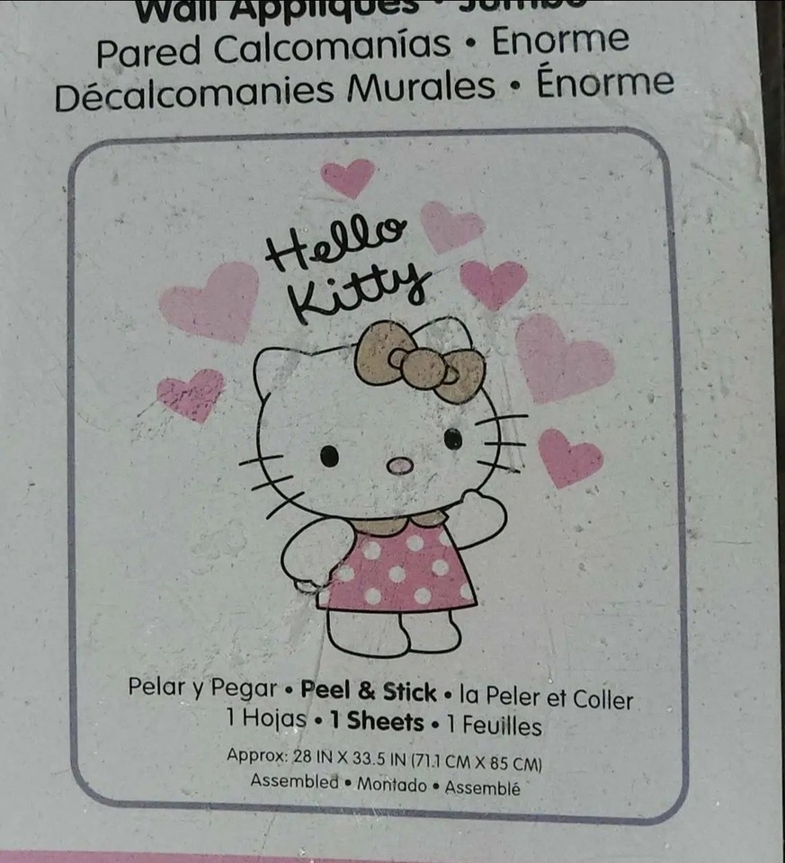 Bedtime Originals Hello Kitty Luv Hearts Wall Appliques, Pink/Gold | eBay