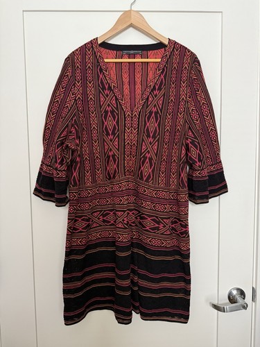 Peruvian Connection Tunic XXL Pima Cotton Bell Sleeve V Neck Aztec ...