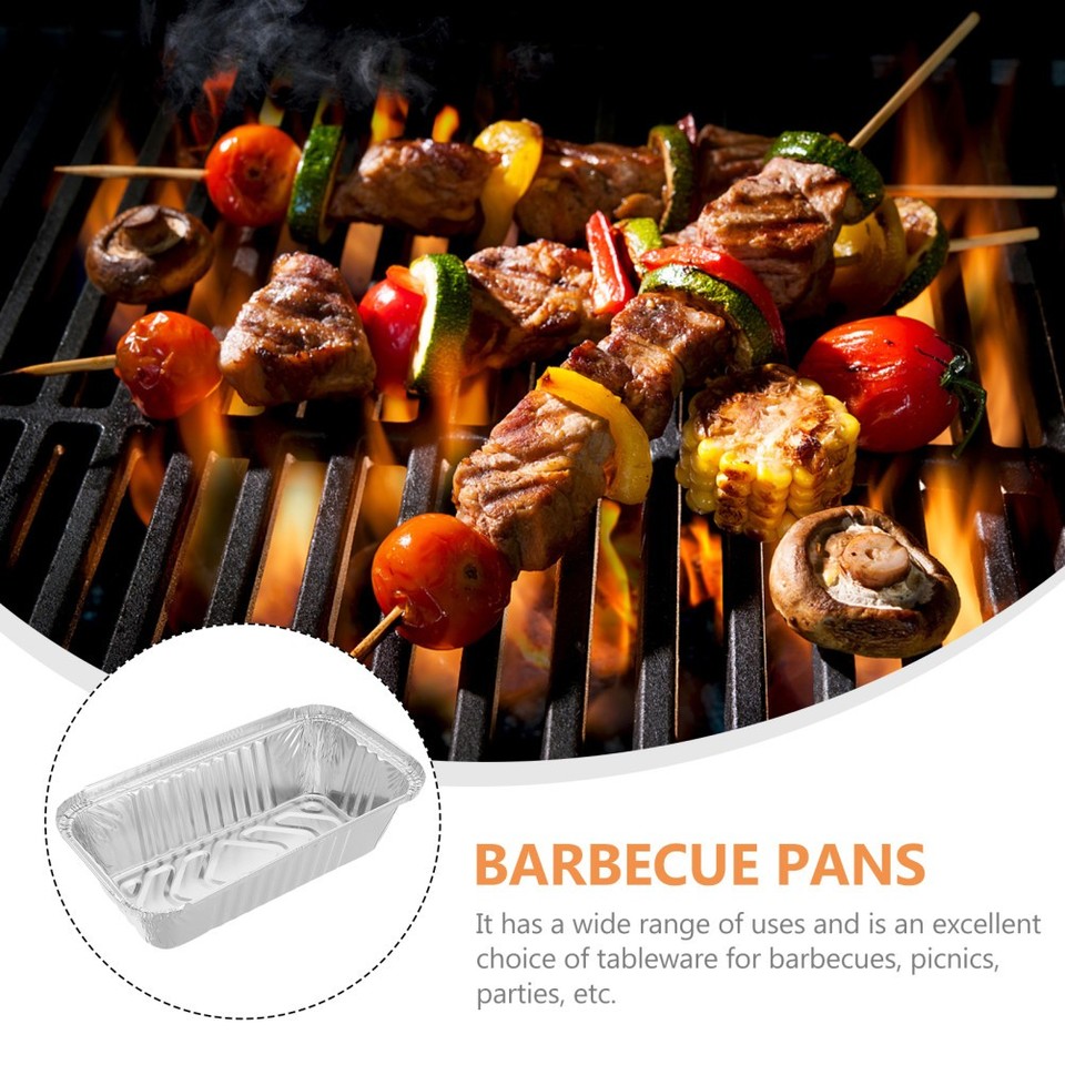 25 Pcs Take Out Food Containers Bbq Drip Tray Aluminum Foil Trays ...