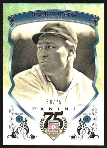 2014 Panini Hall of Fame - Blue Shield #50 Hack Wilson /75 for sale ...