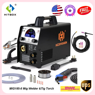 4 in 1 MIG Welder, 200Amp Gas/Gasless TIG MMA Welding Machine& Tig Gun ...