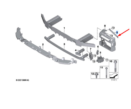 Genuine BMW X3 G01 X4 G02 Front Bumper Rear Cross Bar 51117399963 18-20 ...