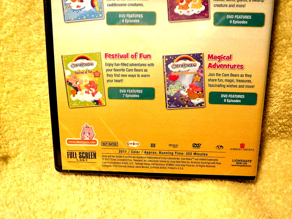 NEW/SEALED DVD SET! 4 FEATURE SET, CARE BEARS 4 FILMS! 352 MINUTES, NR ...
