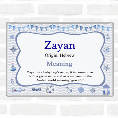 Zayan Name Meaning Jumbo Fridge Magnet Nautical | eBay UK