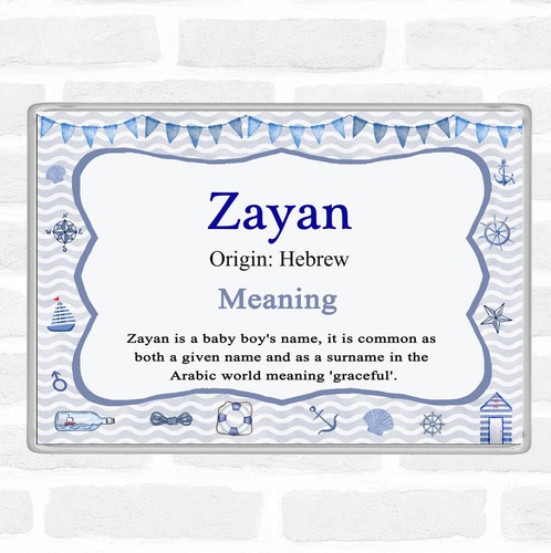 Zayan Name Meaning Jumbo Fridge Magnet Nautical | eBay