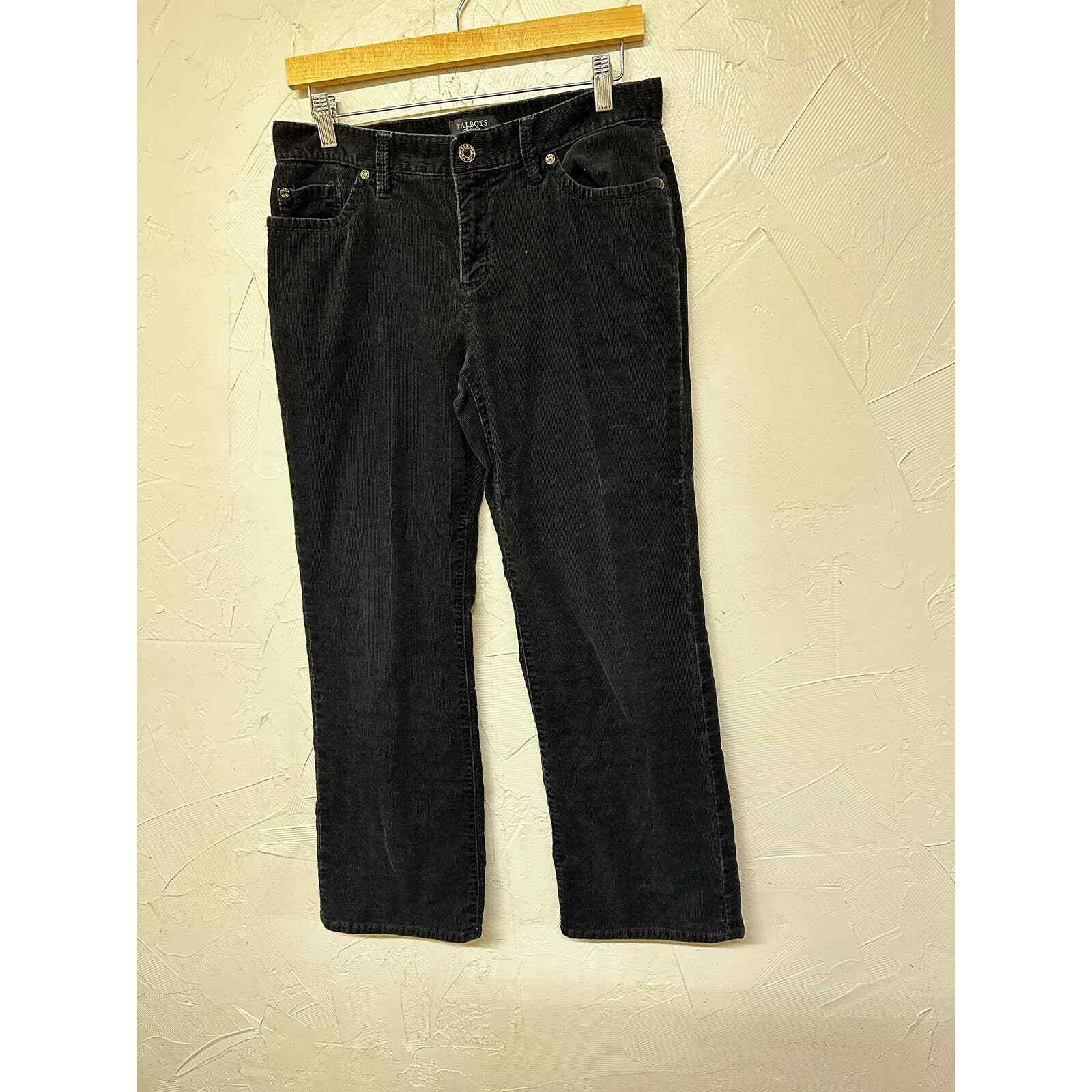 Talbots Signature Bootcut Black Corduroy Pants Size 1… - Gem