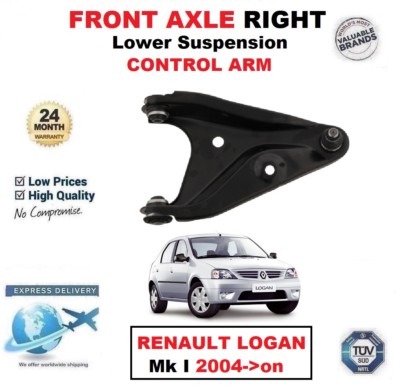 FRONT AXLE RIGHT Lower SUSPENSION CONTROL ARM for RENAULT LOGAN Mk I ...