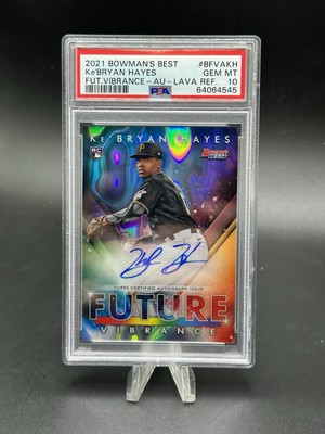 KE'BRYAN HAYES 2021 Bowman's Best Lava Refractor Future RC Auto /50 PSA ...