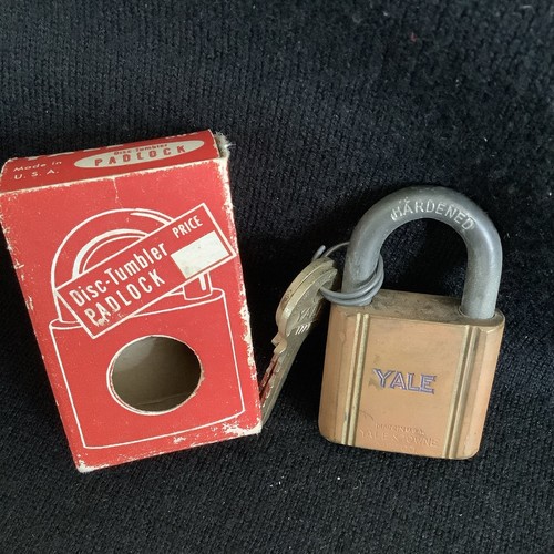 Vintage YALE Disc-Tumbler Padlock 602 NOS 2 KEYS Steel USA | eBay