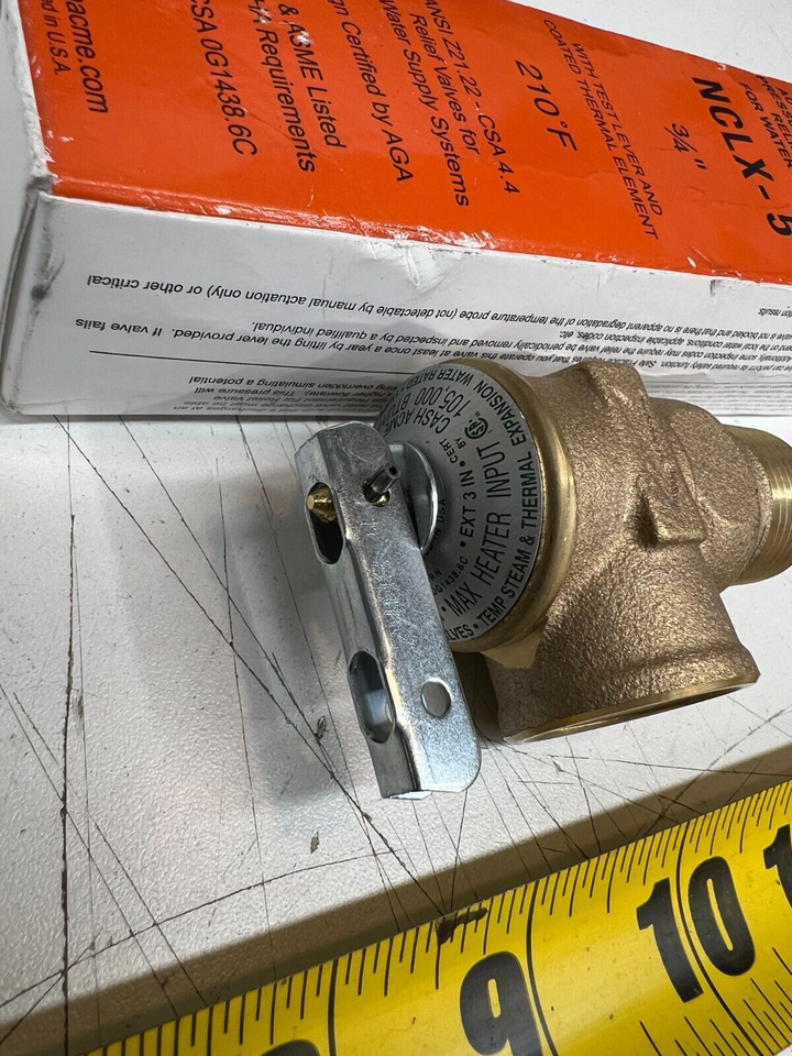 Cash Acme NCLX-5 3/4" Automatic Reseating Pressure-Temperature Relief ...