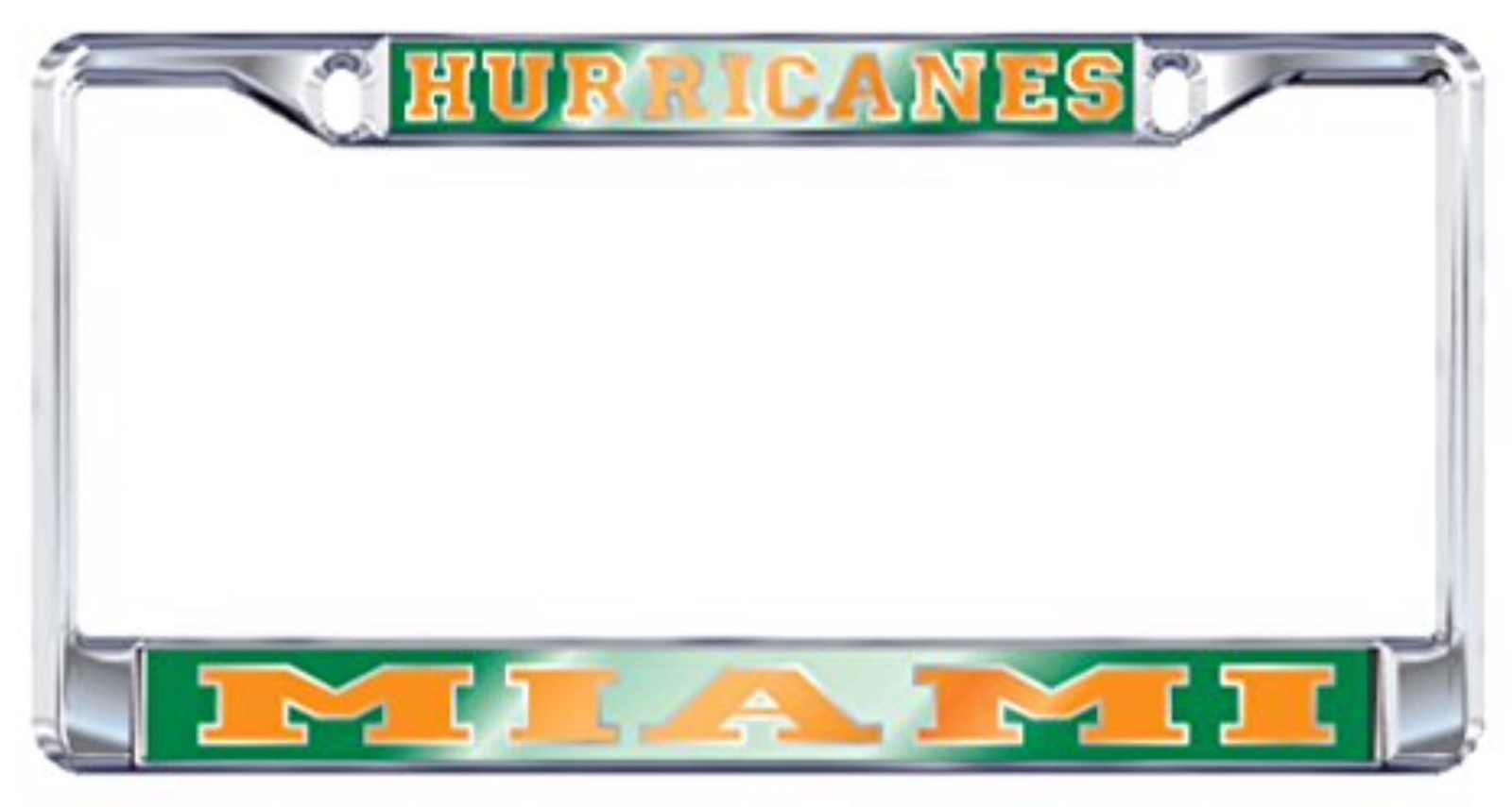 THE "U" Miami Hurricanes Mirrored Chrome License Plate Tag Frame ...