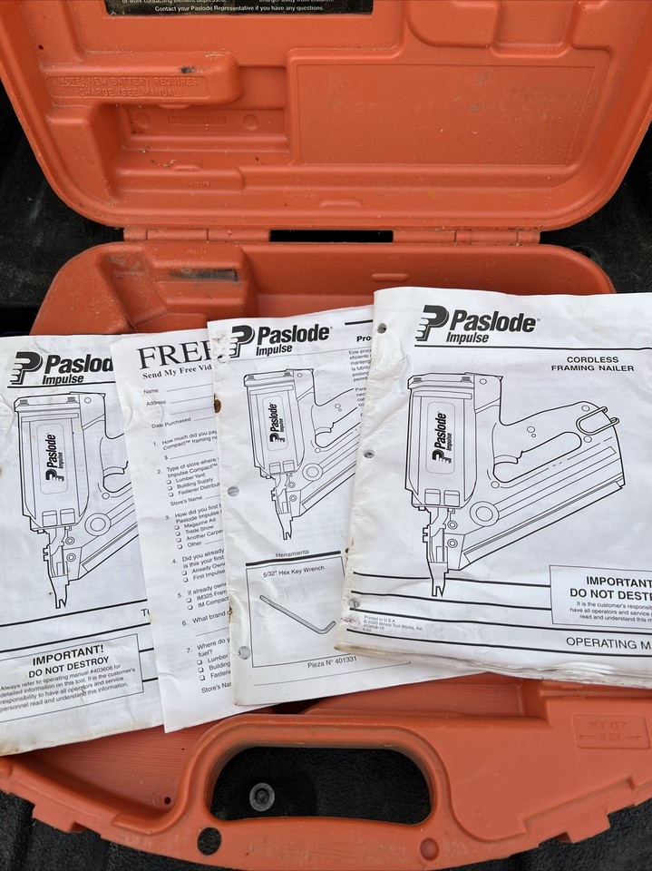 Paslode Impulse 900420 30 Degree Cordless Framing Nailer, Tool & Case ...