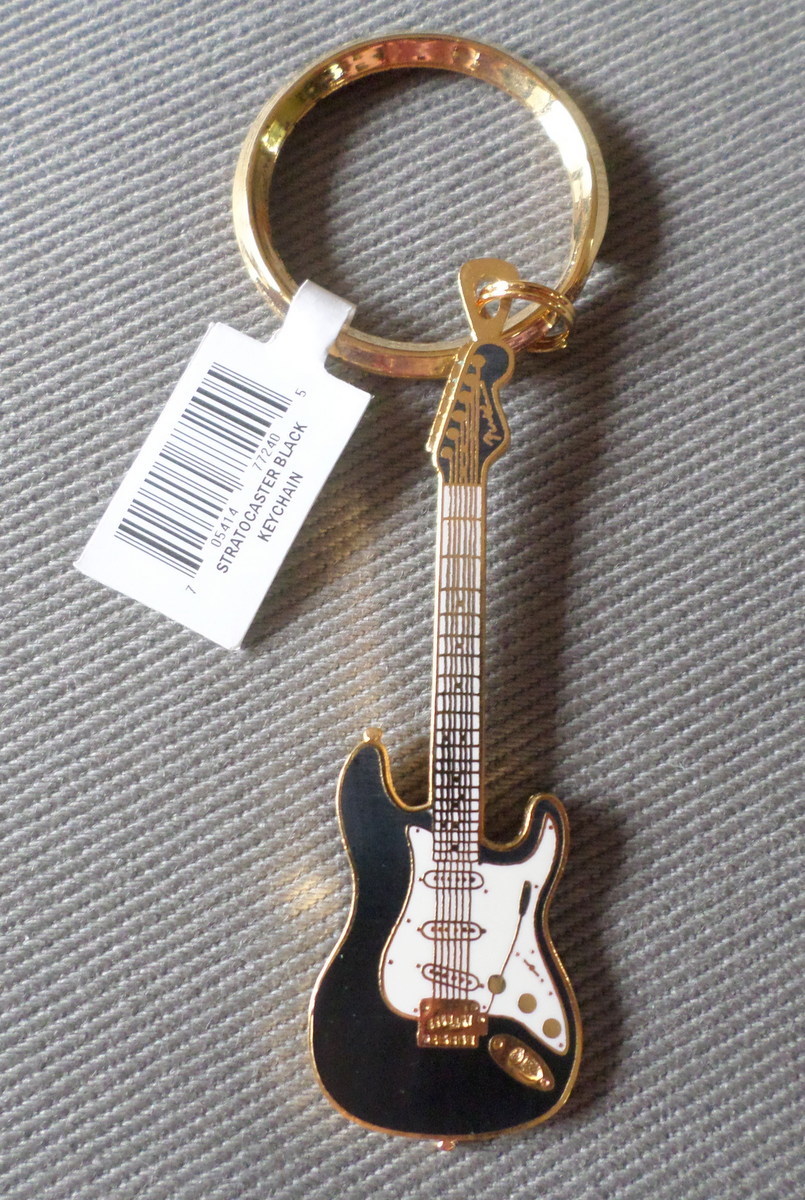 Stratocaster Guitar Black Keychain 2-1/4" Harmony Jewelry Future ...