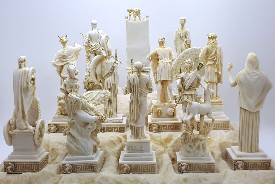 Set 12 Twelve Greek Olympian Gods Pantheon Figure Handmade Statue ...