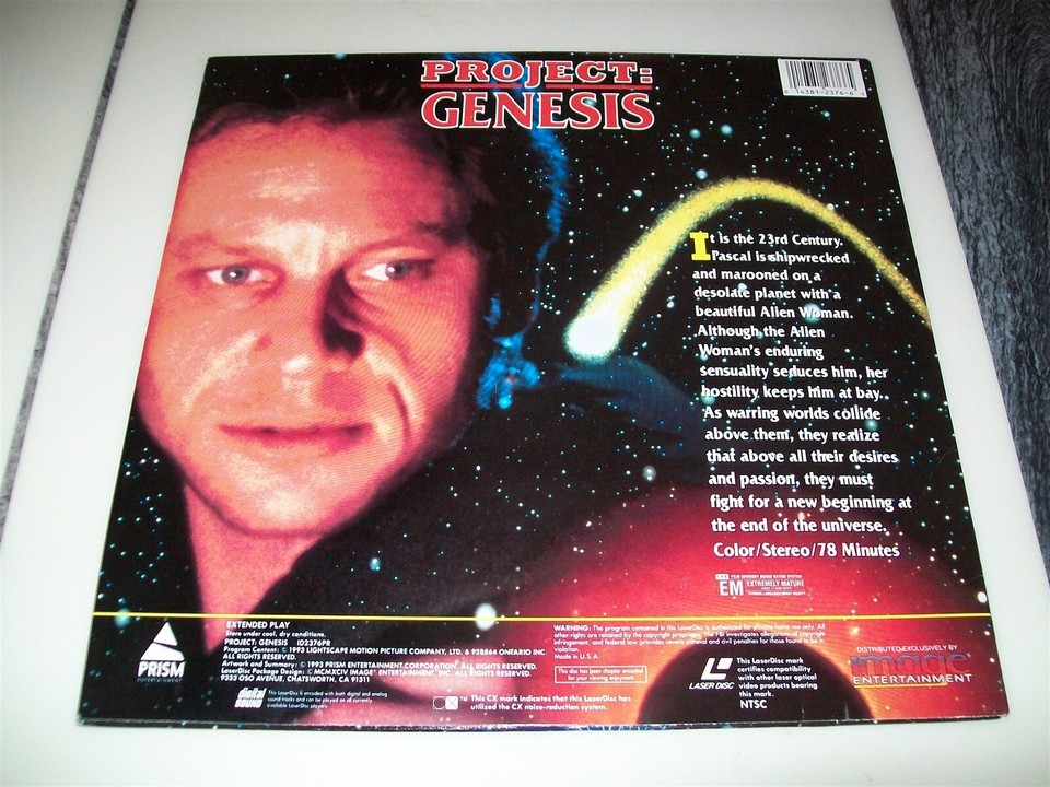 PROJECT: GENESIS (aka STRANGE HORIZONS) Laserdisc LD EXCELLENT ...
