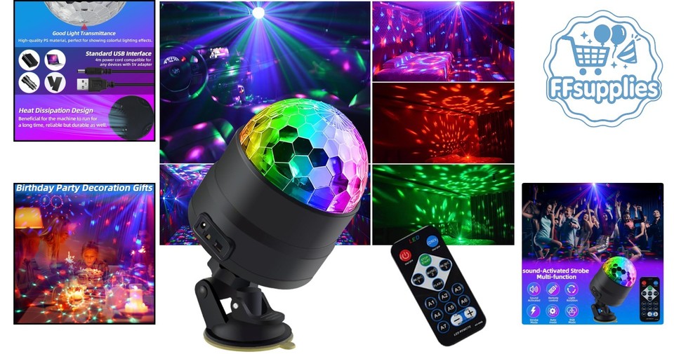 Compact Sound Activated Disco Ball Light - Ideal for Home Decor and ...