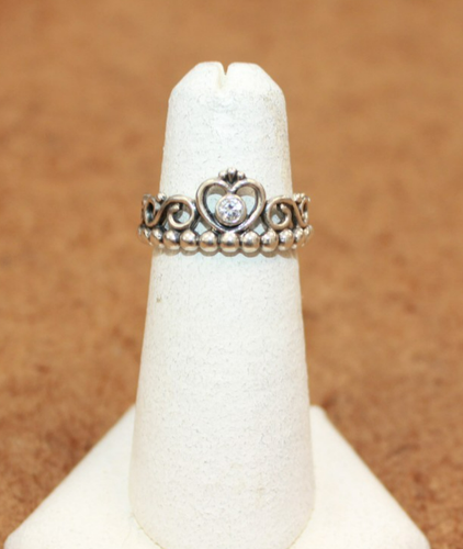 Pandora Sterling Silver "My Princess" CZ Tiara Ring SZ 4.75 #190880CZ ...