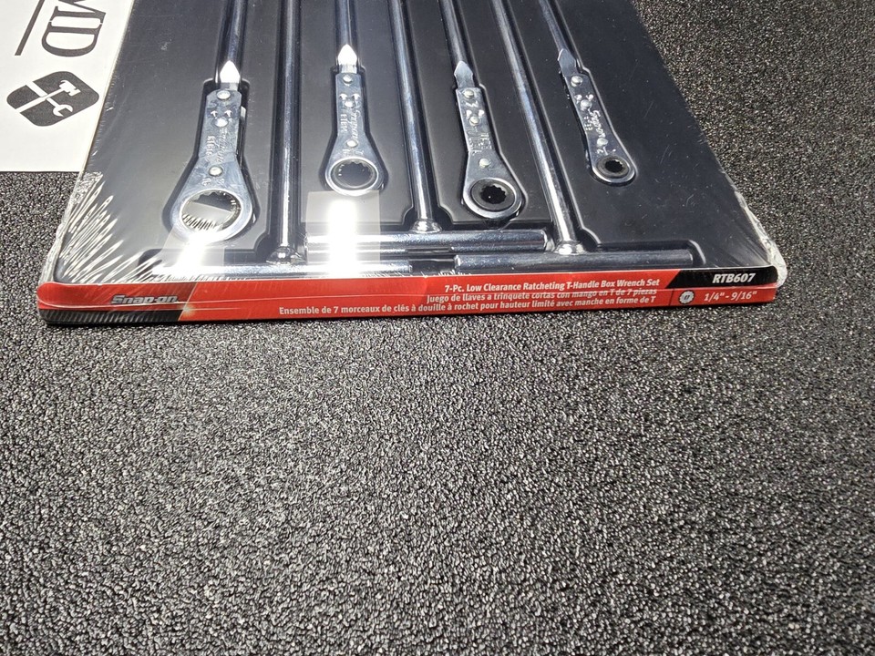 Snap-on Tools USA NEW 7pc SAE 12pt T-Handle Ratcheting Box Wrench Set ...