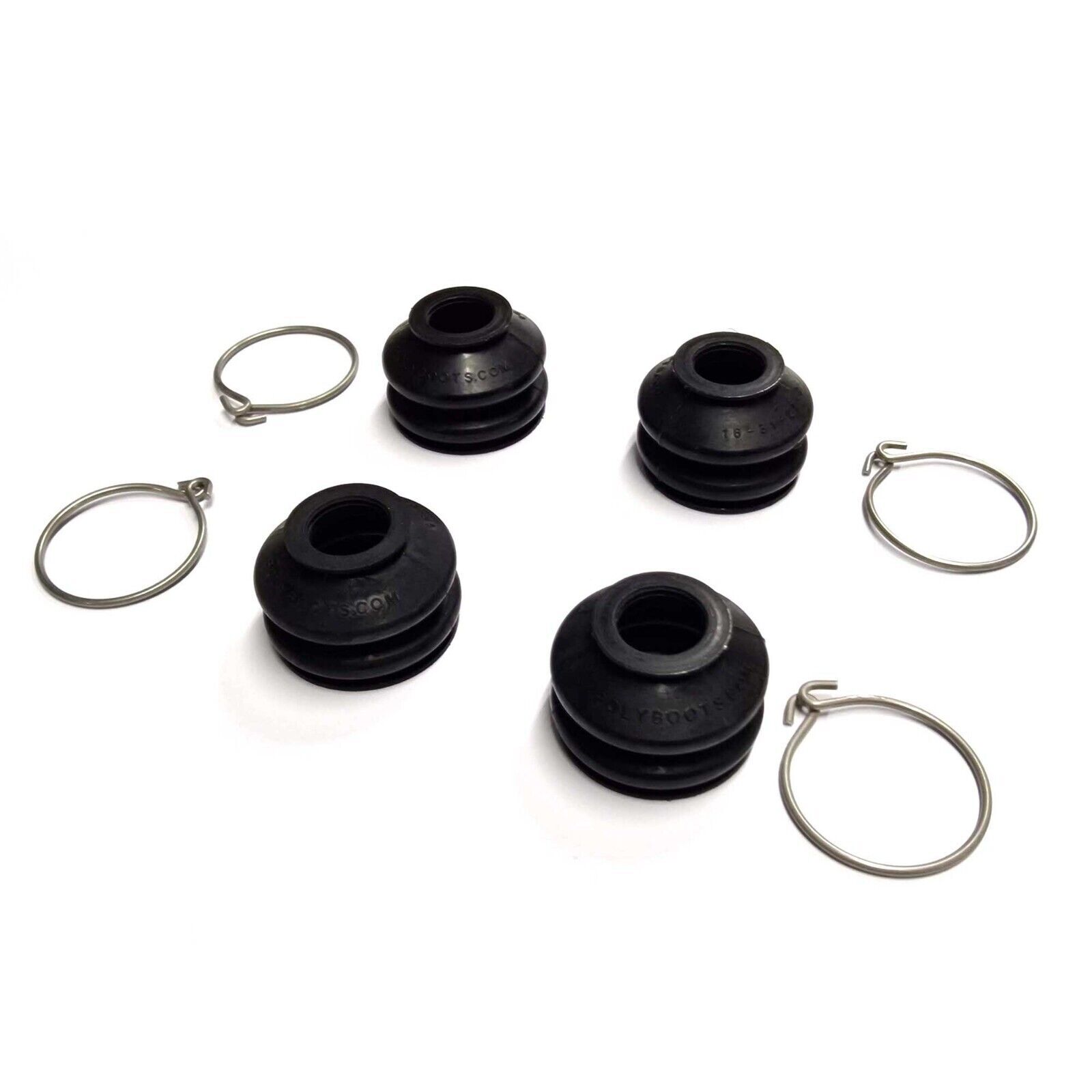 4 Poly Track Rod End Boots WIth Stainless Steel Spring Clips For ...