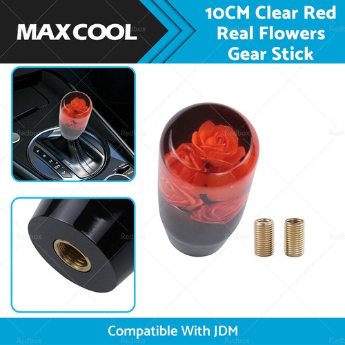 Suitable For JDM 10CM Clear Red Real Flowers Manual Gear Stick Shift Knob | eBay Australia