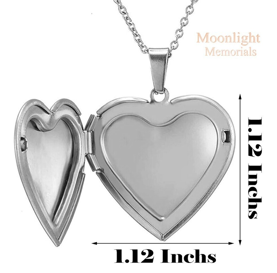 New Forever in my Heart Photo Locket Stainless Steel Keepsake Necklace ...