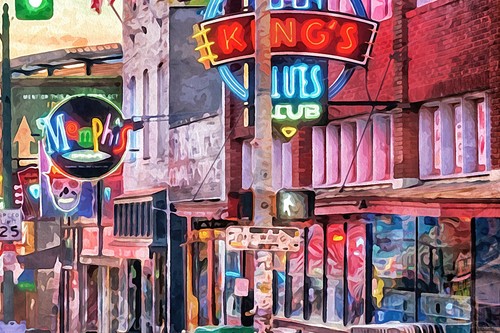 Beale Street Tennessee watercolor, Beale Street wall art, Beale Street ...