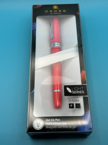 Cross Bailey Light Coral Resin with Chrome Trim Gel Ink Pen AT0745S-5 ...
