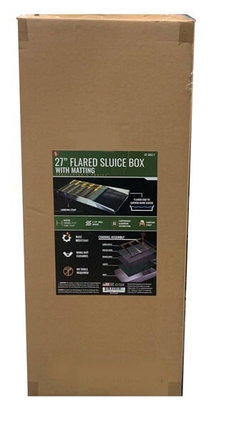 27" Aluminum Fix/Flared Sluice Box with Matting and Carrying Strap ...