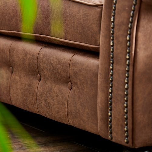 Oakland Tan Brown Large Leather Corner Sofa 3 & 2 Seater Fullback ...