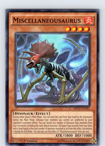 Yu-Gi-Oh TCG Miscellaneousaurus MP17-EN193 1st Edition Common Card NM ...