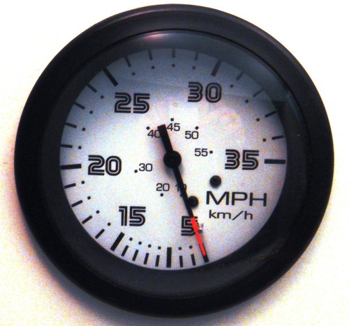 New Teleflex Prism White Series 35 MPH Boat Speedometer Gauge Speedo ...
