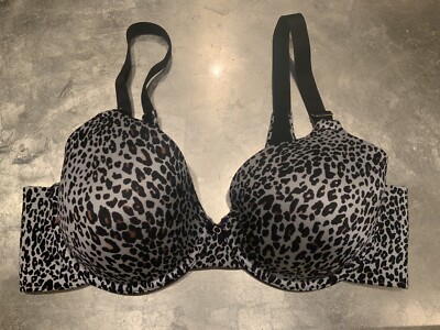Vanity Fair 40C Black White Pink Animal Print Light Padding Bra W ...