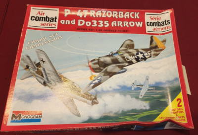 Monogram Model Kit #6048 w/2 Historic Fighters-P-47 Razorback & Do335 ...
