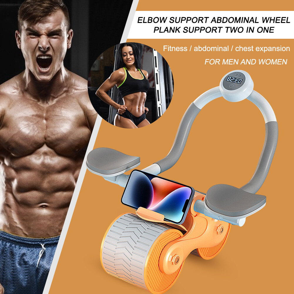 2 In 1 Abdominal Wheel Mute with Kneeling Pad Color Random Muscle ...