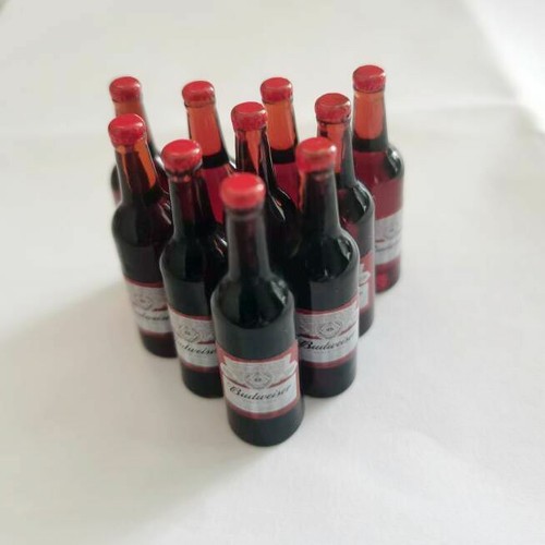 100 Pcs Dollhouse Miniature 1:6 Scale Budweiser Beer Bottles Model ...