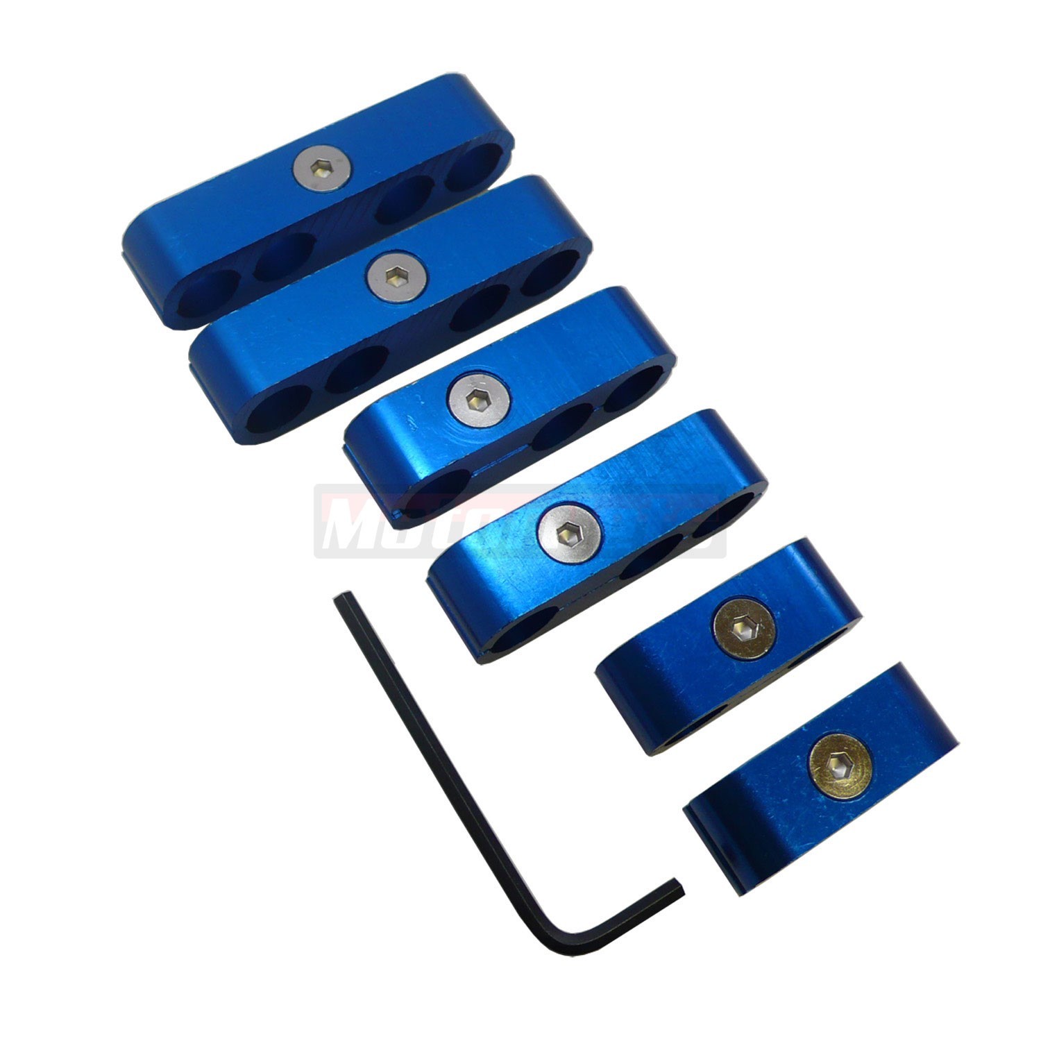 12x Blue Billet Aluminum 7,8,9.5mm Spark Plug Wire Separator Divider ...