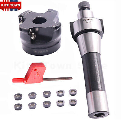 R8 FMB22 Arbor EMR 5R63-22-4T Face End Mill Shell Cutter + 10*RPMW1003 ...