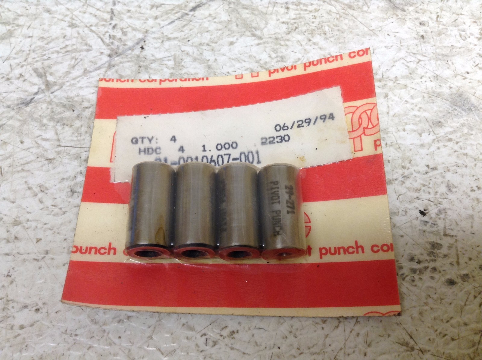 Pivot Punch 01-0010607-001 HDC 4 1.000 .2230 010010607001 PKG of 4 New ...