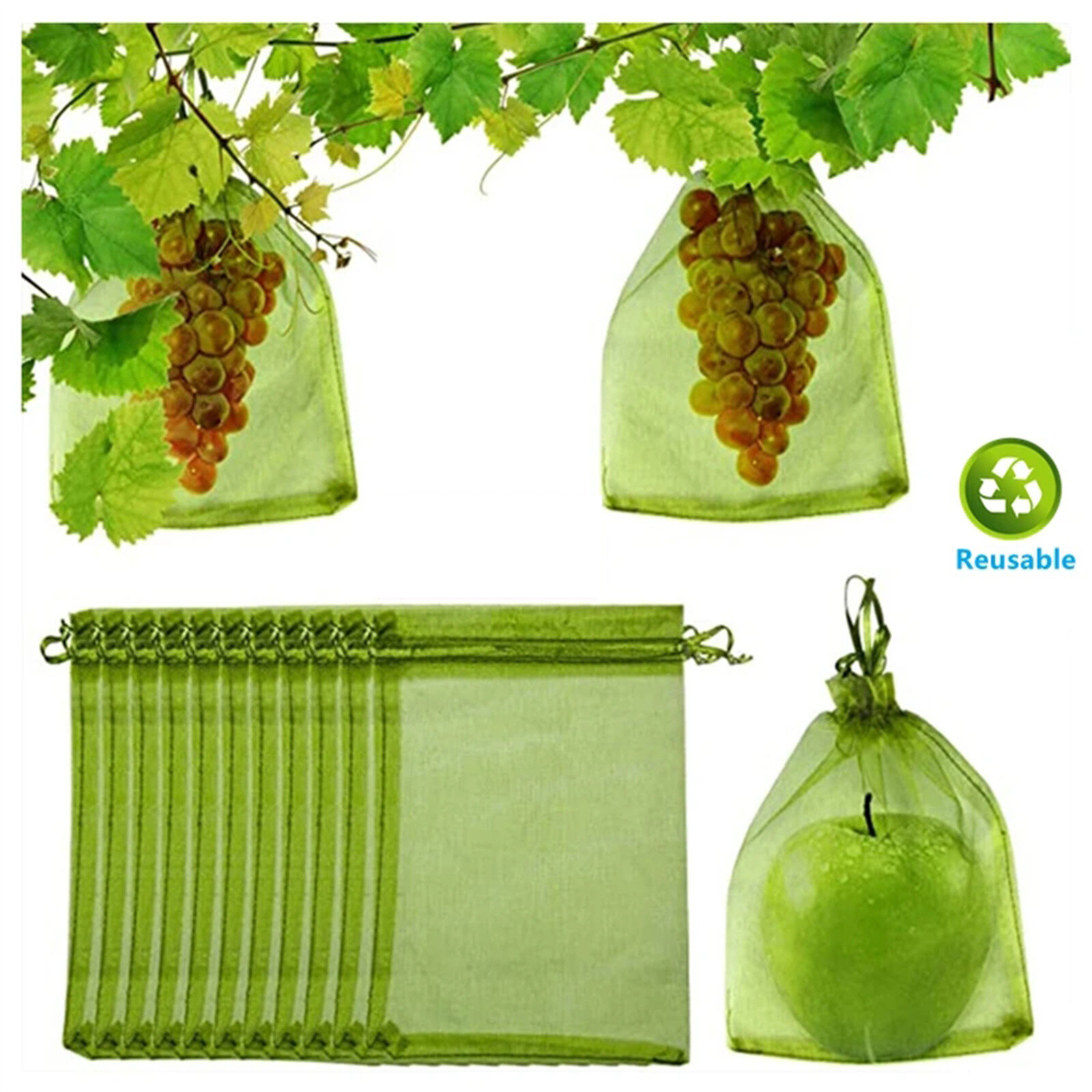 50x Agriculture Garden Vegetable Fruit Net Bags Insect Proof Protection ...