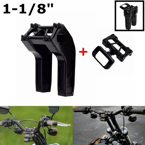 Club Style 1-1/8" Handlebar Riser & Gauge Mount for Harley M8 Softail ...