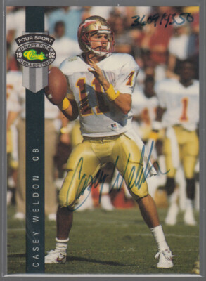 CASEY WELDON 1992 Classic 4 Four Sport Autographs #103 RC Signed Card ...