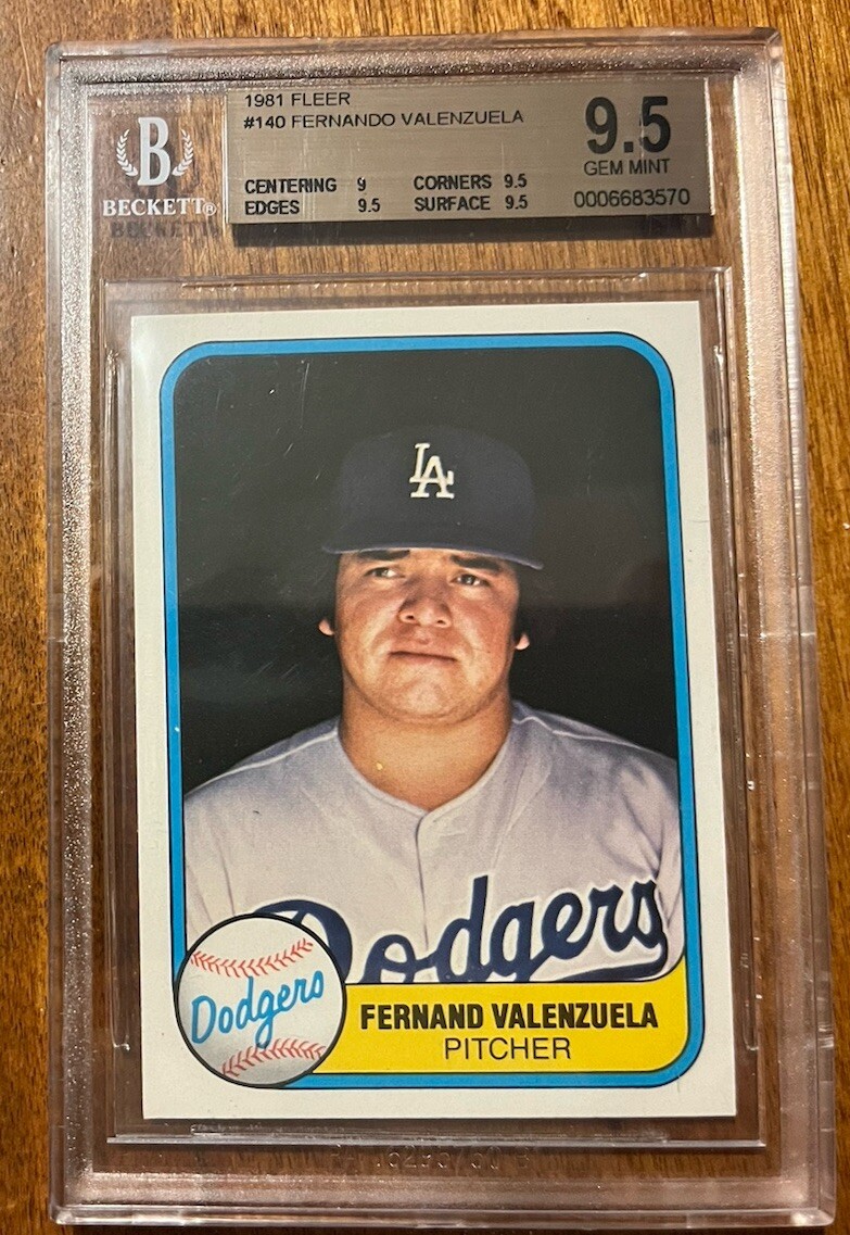 Fernando Valenzuela 1981 Fleer RC ROOKIE #140 BGS 9.5 LOW POP 1/6 | eBay