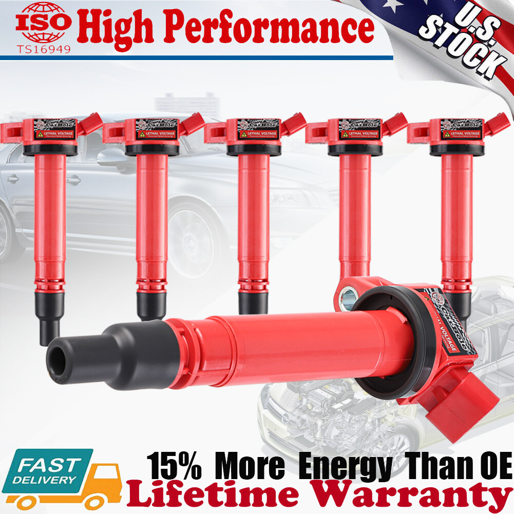6PCS Ignition Coil For Toyota Tundra 4-Door 5.7L 90919-02256 9091902255 ...