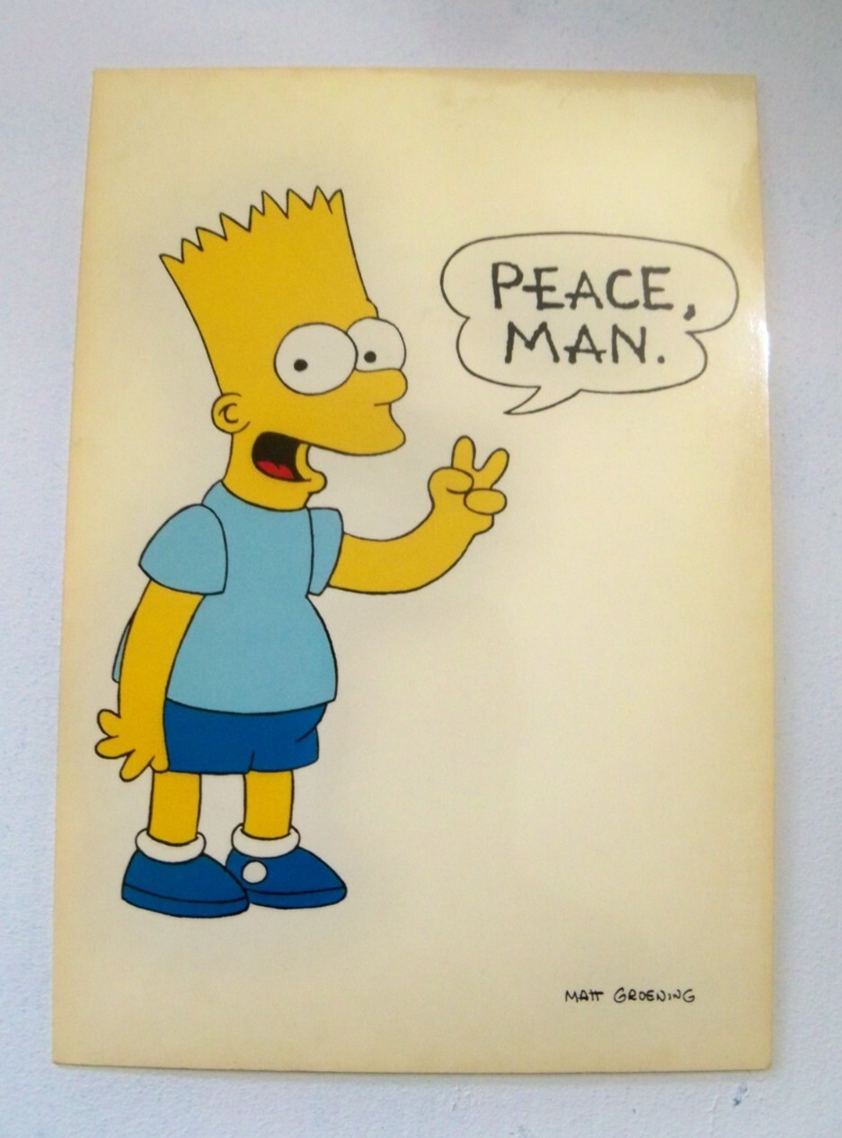 Collectible The Simpsons Postcard "Peace, man." | 1990 Twentieth ...