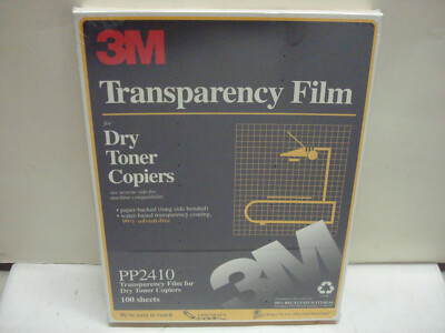 3M PP2410 Transparency Film for Dry Toner Copier 100 sheets 8.5x11. NEW ...