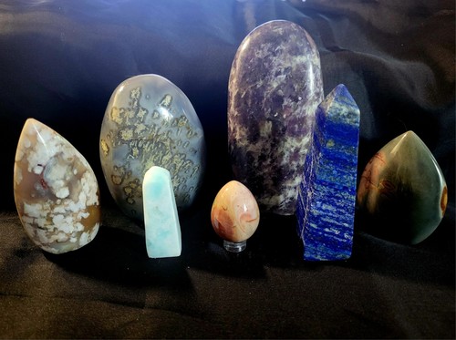 2 1/2 lb Lepidolite Freeform Flower Agate & Poly Teardrop Lapis Point ...