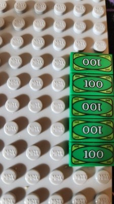 Lego Money Currency $100 Bill 1x2 Green Tiles (qty 10) | eBay