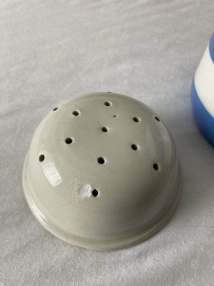 Vintage TG Green Cornishware blue and white salt shaker. 12cm high ...