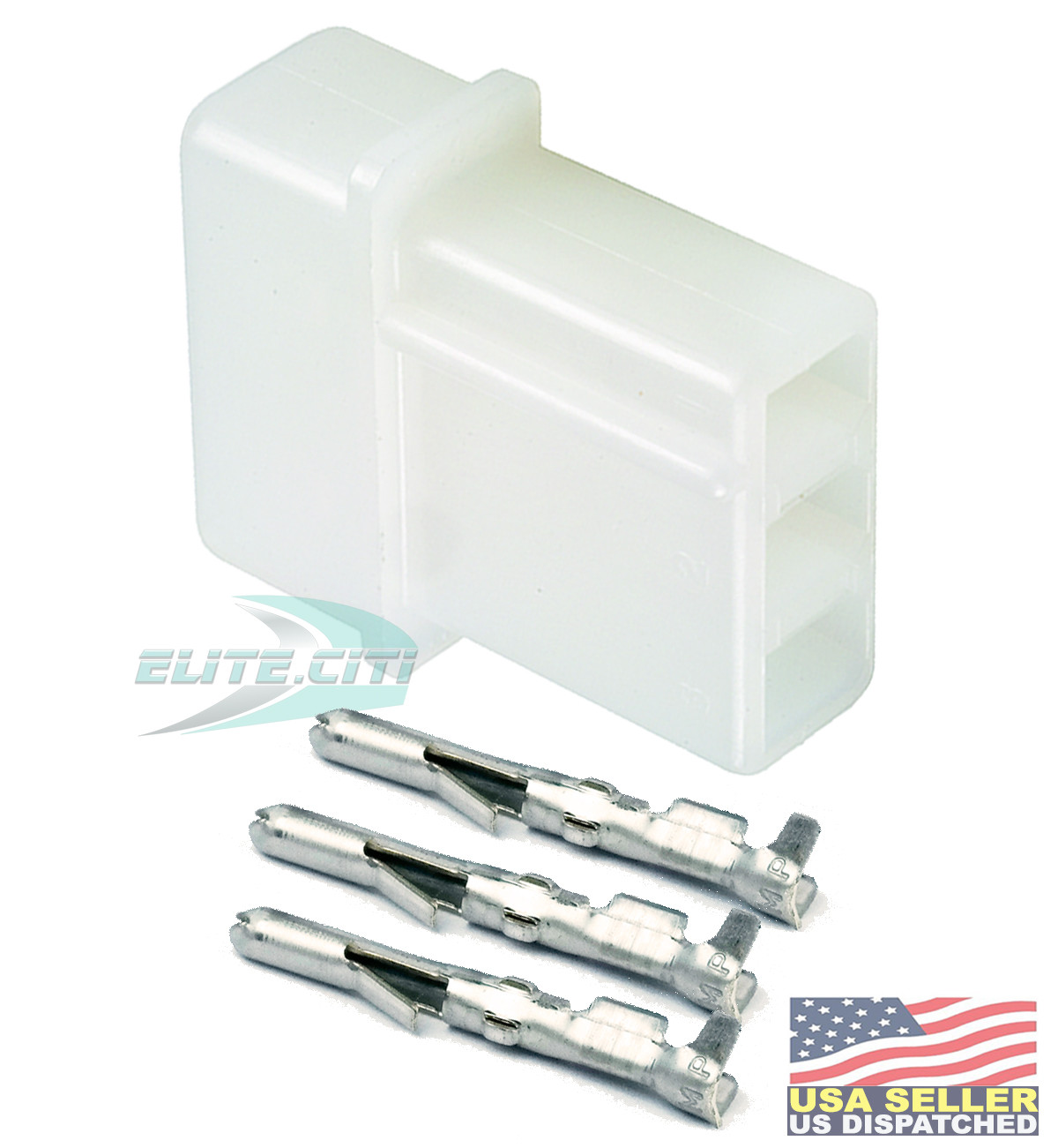 TE/AMP 3 Pin Strobe Bulb Power Supply Male Connector Plug Cable Whelen ...